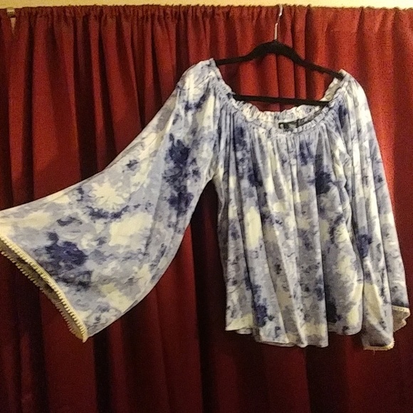 No Comment | Tops | Tie Dye Bell Sleeve Blouse | Poshmark